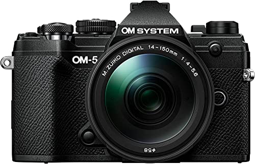 OM System OM-5 Mirrorless Camera with 14-150mm F/4-5.6 II Lens (Black ...